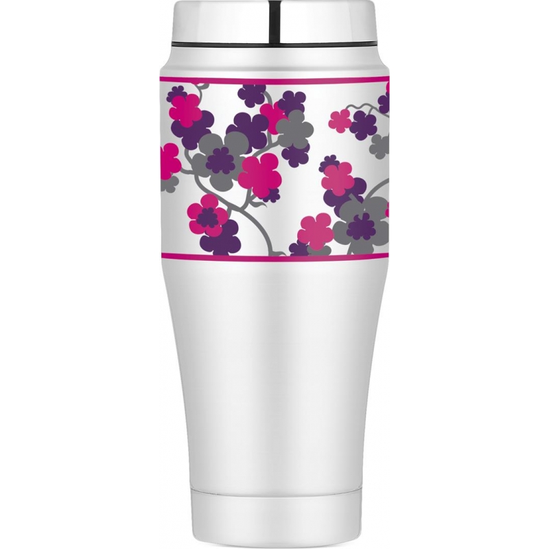 Mug de transport isotherme Thermos - 0,47L - Tasse isolante fleurie ... Mug de transport isotherme Thermos - 0,47L - Tasse isolante fleurie ...