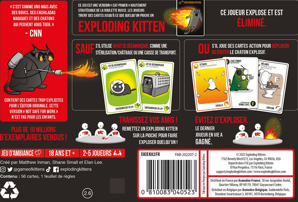 Exploding Kittens - NSFW Edition - Jeu de cartes Exploding Kittens - NSFW Edition - Jeu de cartes
