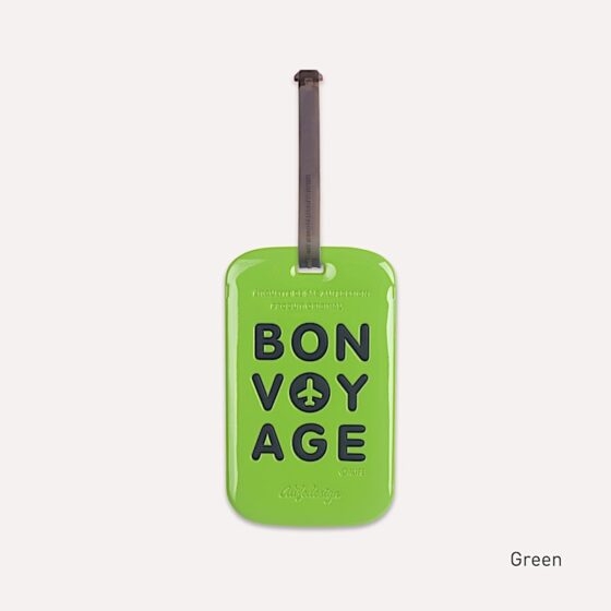 Etiquette de bagage - Bon voyage - Vert Etiquette de bagage - Bon voyage - Vert